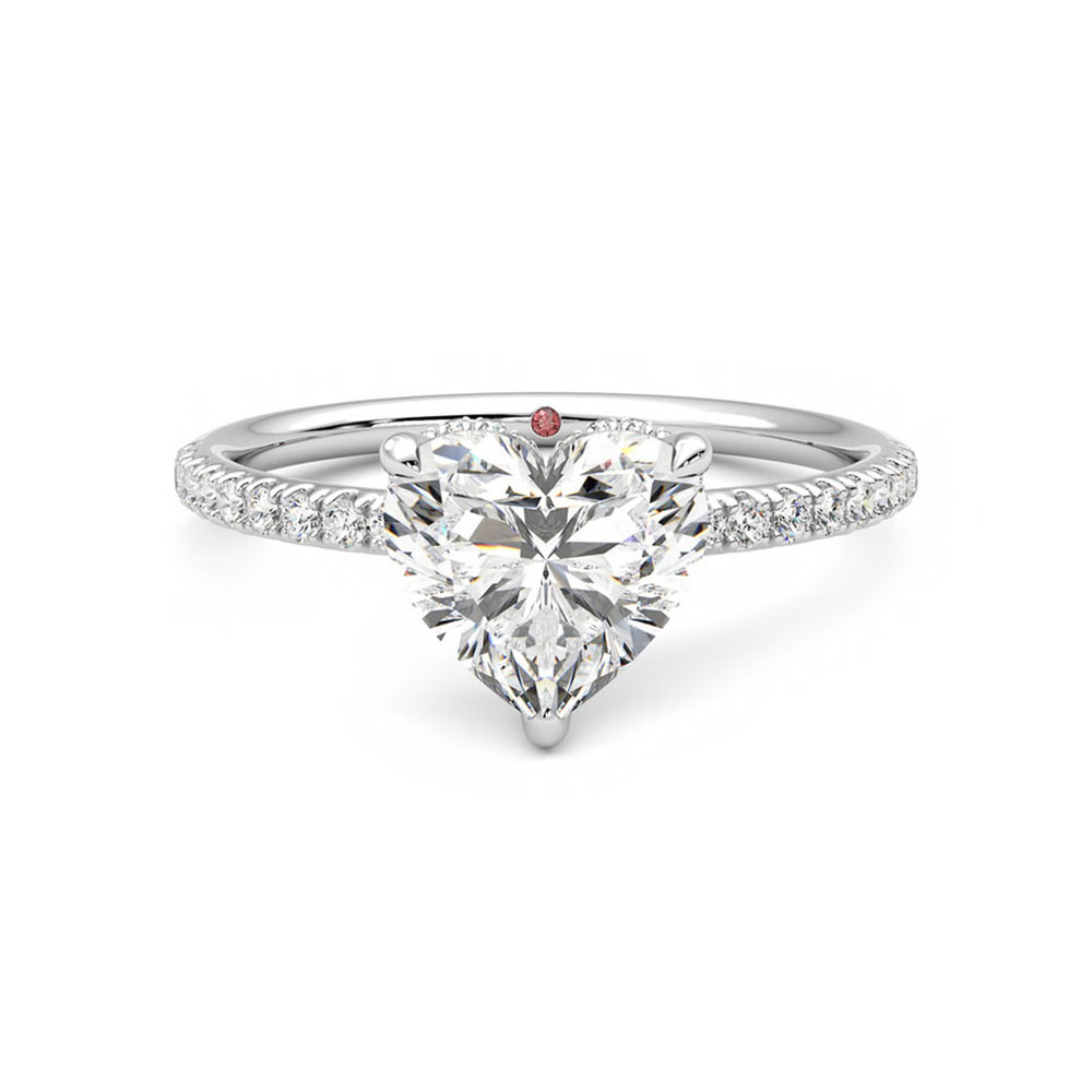 Classic Heart Diamond Engagement Ring | Temple & Grace UK