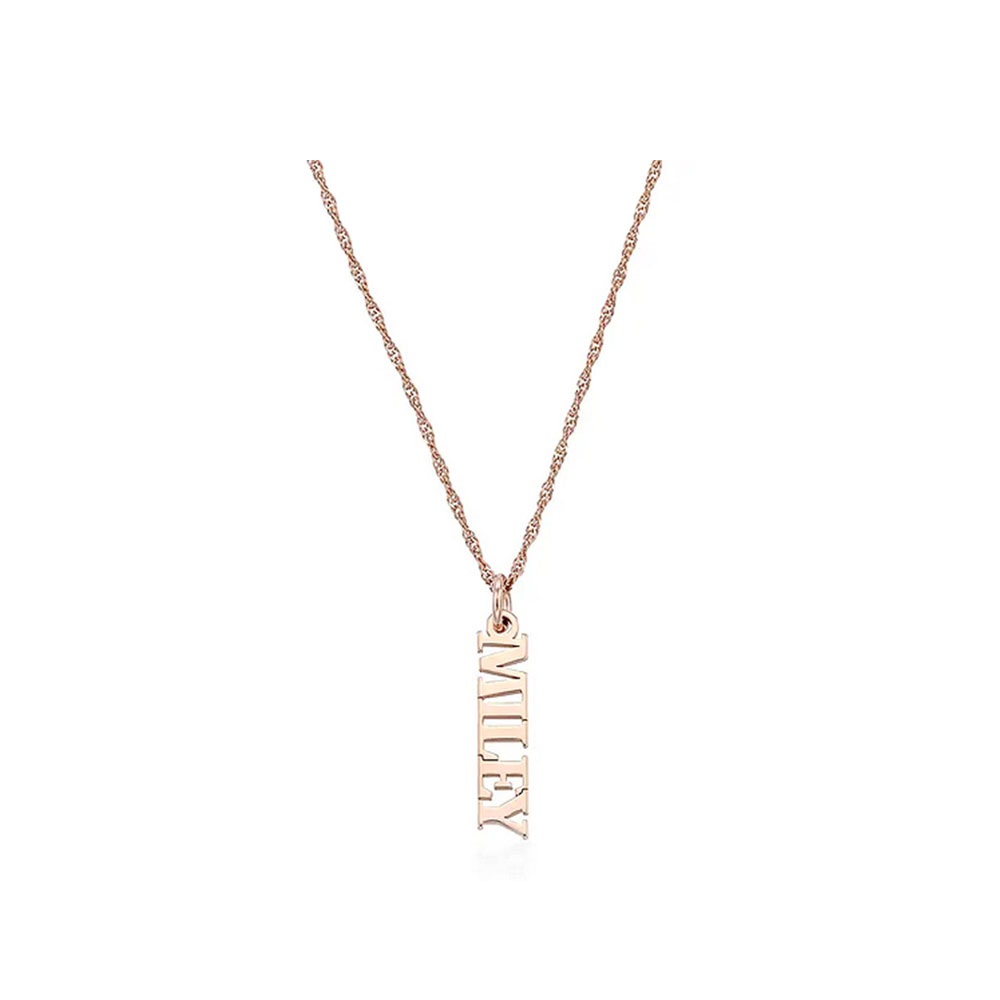 Vertical Name Pendant | Temple & Grace UK